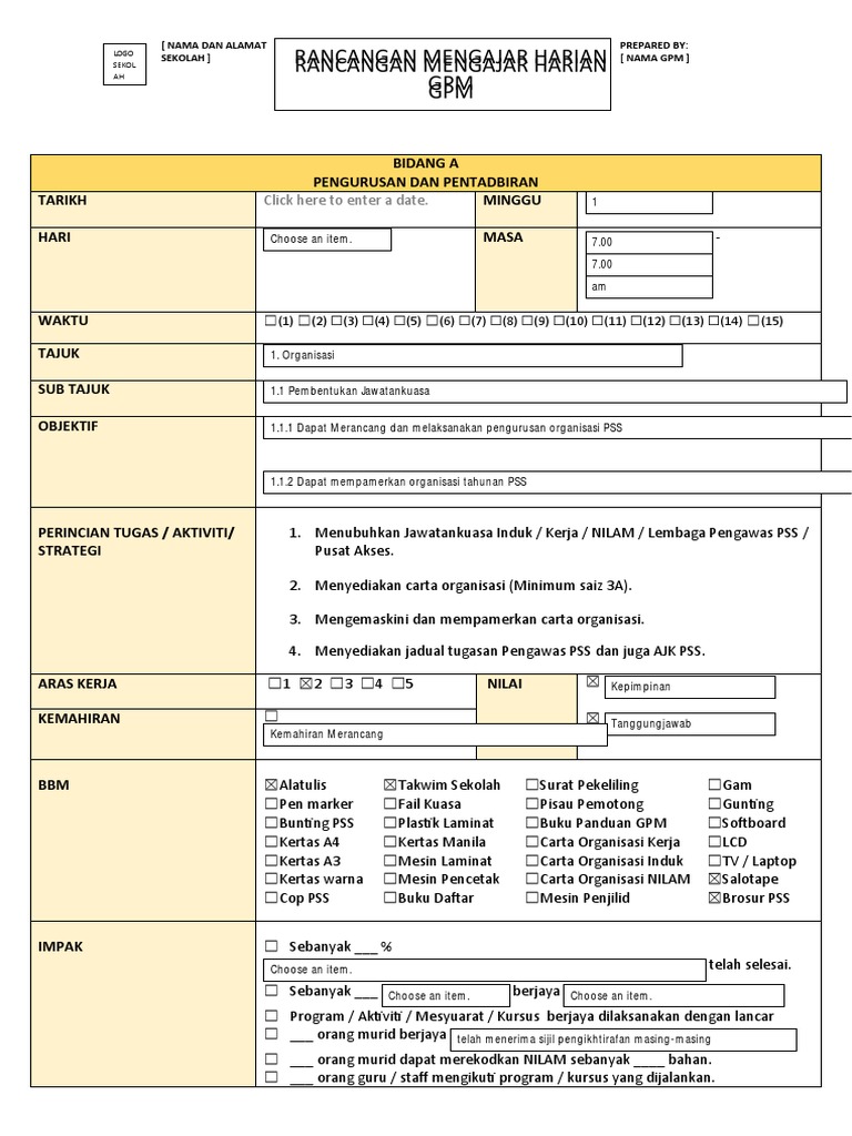 RPH GPM Bidang A | PDF