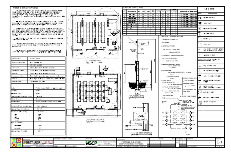 Notes & Specifications Schedule of Loads: Lighting Layout Particulars ...