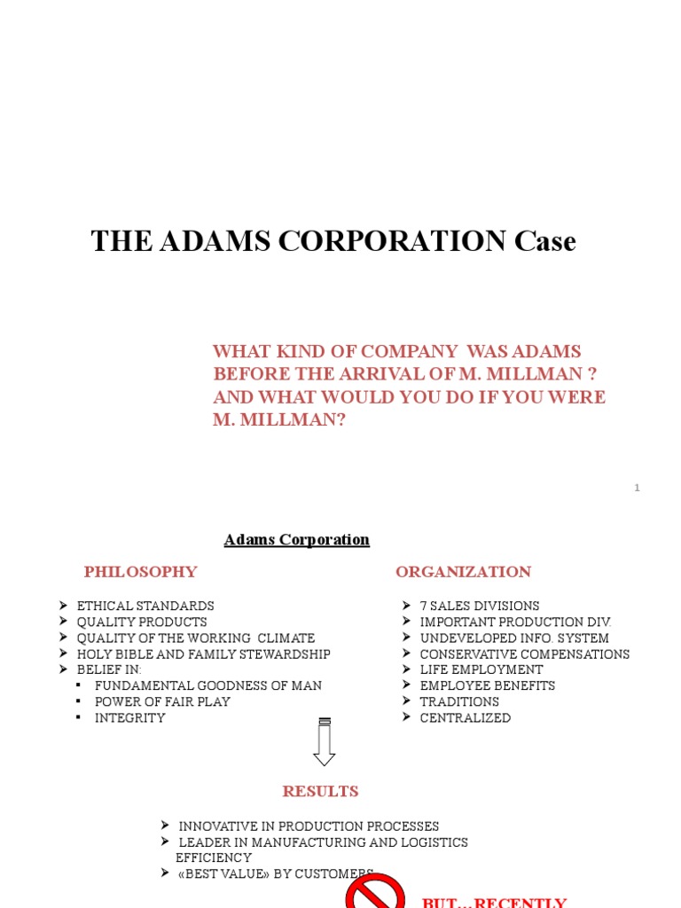 The Adams Corporation Case | PDF | Employment | Sales