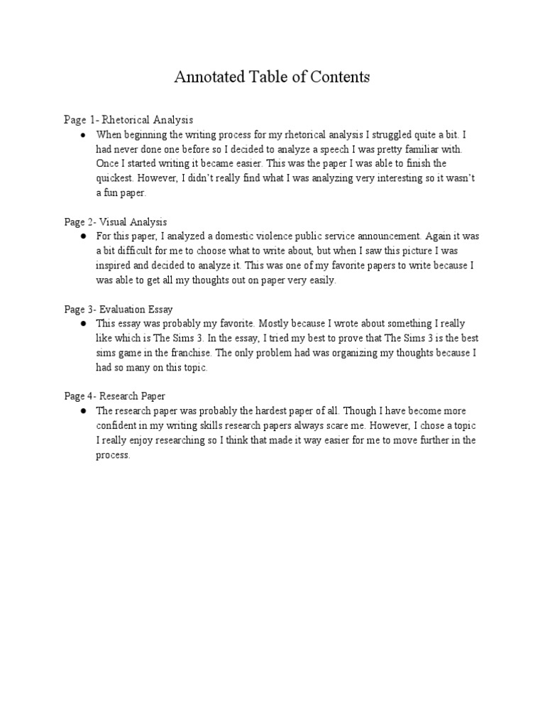 Annotated Table of Contents | PDF