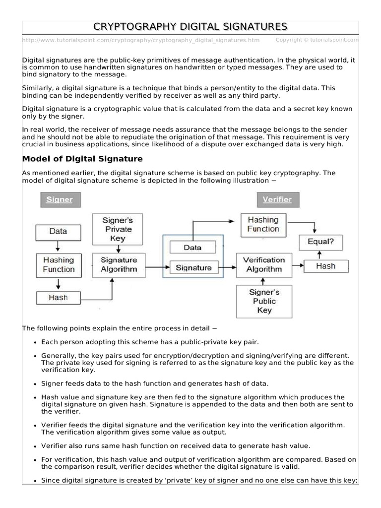 Cryptography Digital Signatures | PDF | Public Key Cryptography | Cryptography