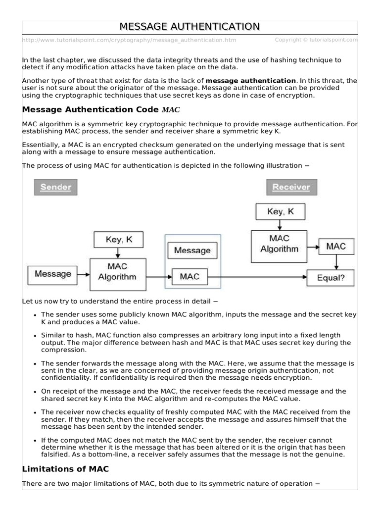 Message Authentication | PDF | Espionage Techniques | Cryptography