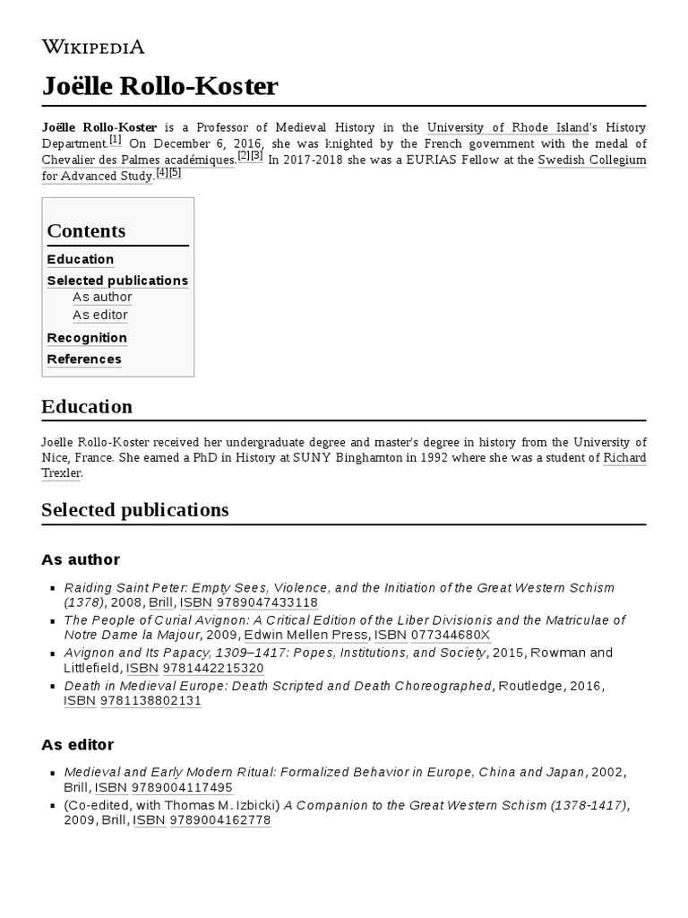 Joëlle_Rollo-Koster | PDF | Further Education