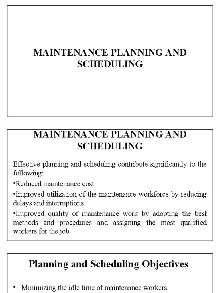 Planning and Scheduling Maintenance for Maximum Efficiency: A Guide to Effective Maintenance ...