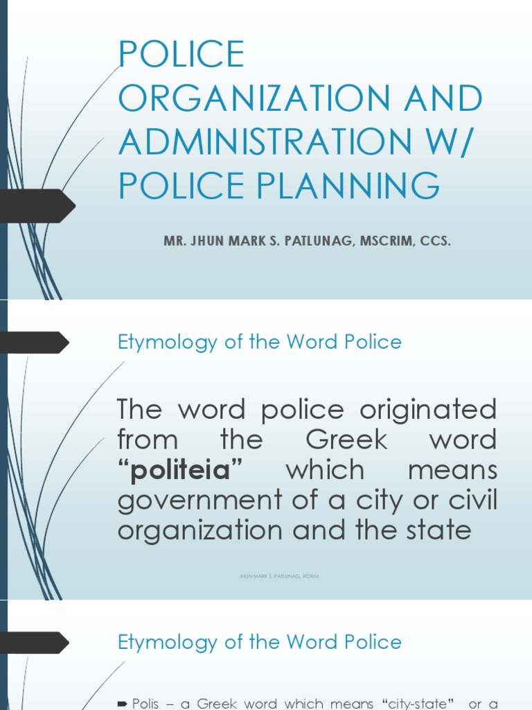 Police Organization and Administration | PDF | Police | Law Enforcement