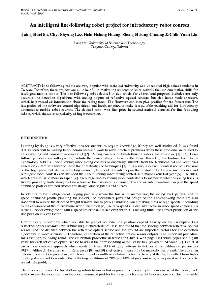 Intelligent Line-Following Robot Design | PDF | Computer Engineering ...