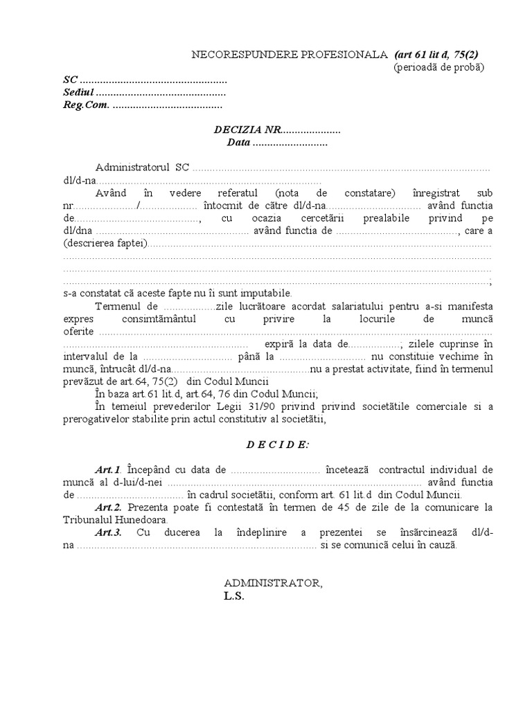 Necorespundere Profesionala | PDF