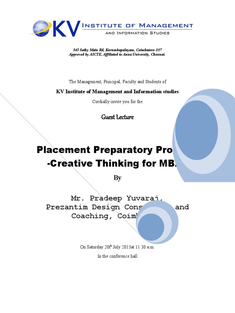 Placement Programe Invitation