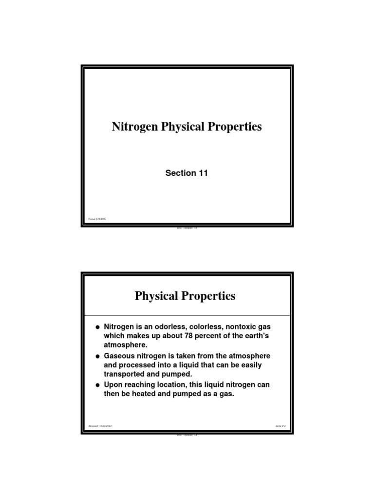 ENG101 Acidizing L N2 - #11 - Nitrogen Physical Properties Rev2 | PDF ...