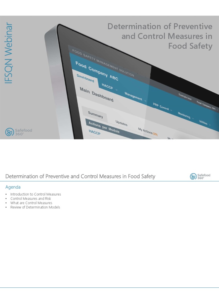 Determination of Preventive and Control Measures in Food Safety | PDF ...