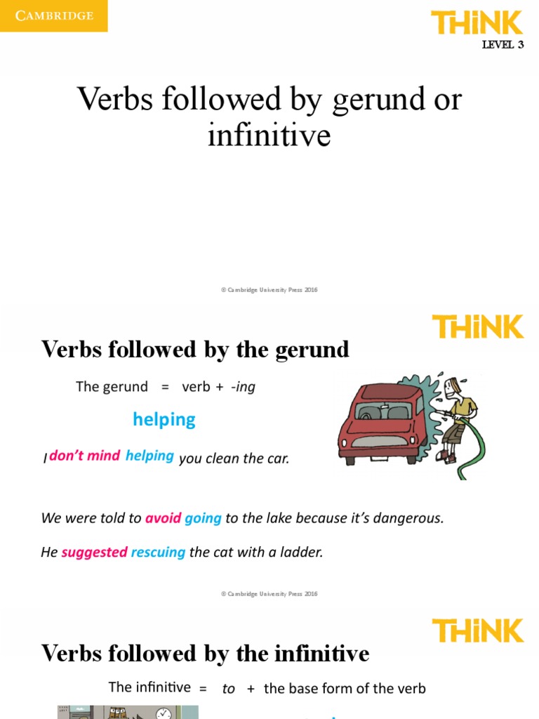 Verbs Followed by Gerund or Infinitive: Level | PDF | Linguistic ...