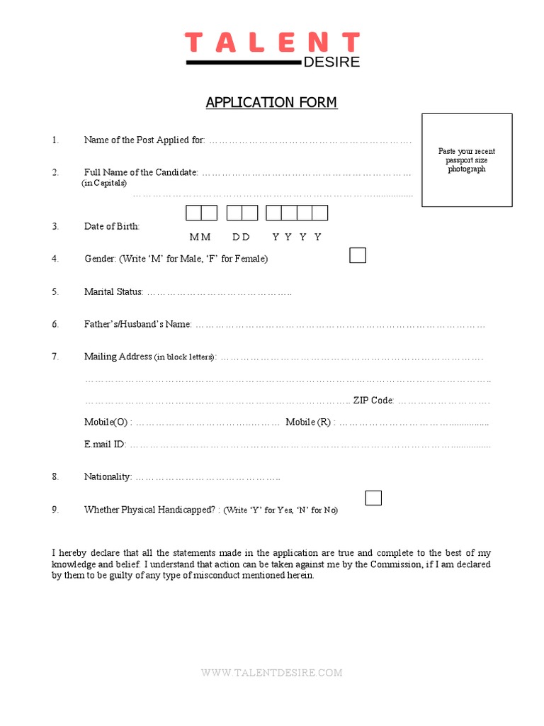 Offline Application Form FK at Home | PDF
