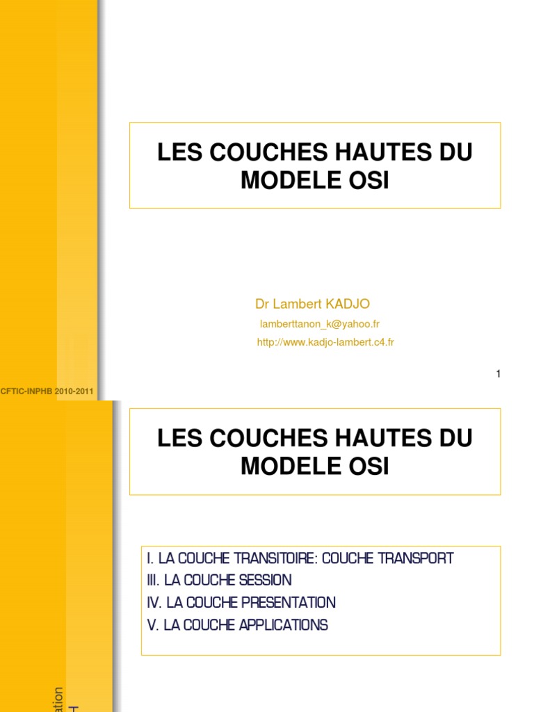 Couches supérieures du modèle OSI | PDF | Modèle OSI | Qualité de service