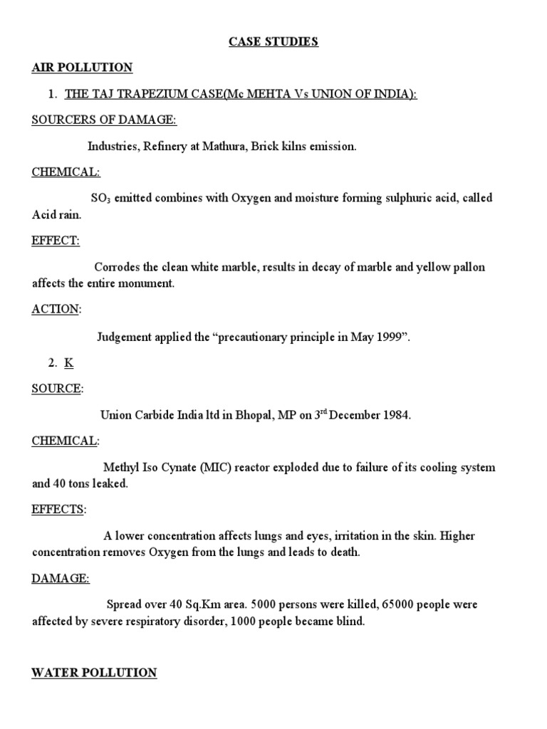 Case Studies Air Pollution | PDF | Water Pollution | Pollution