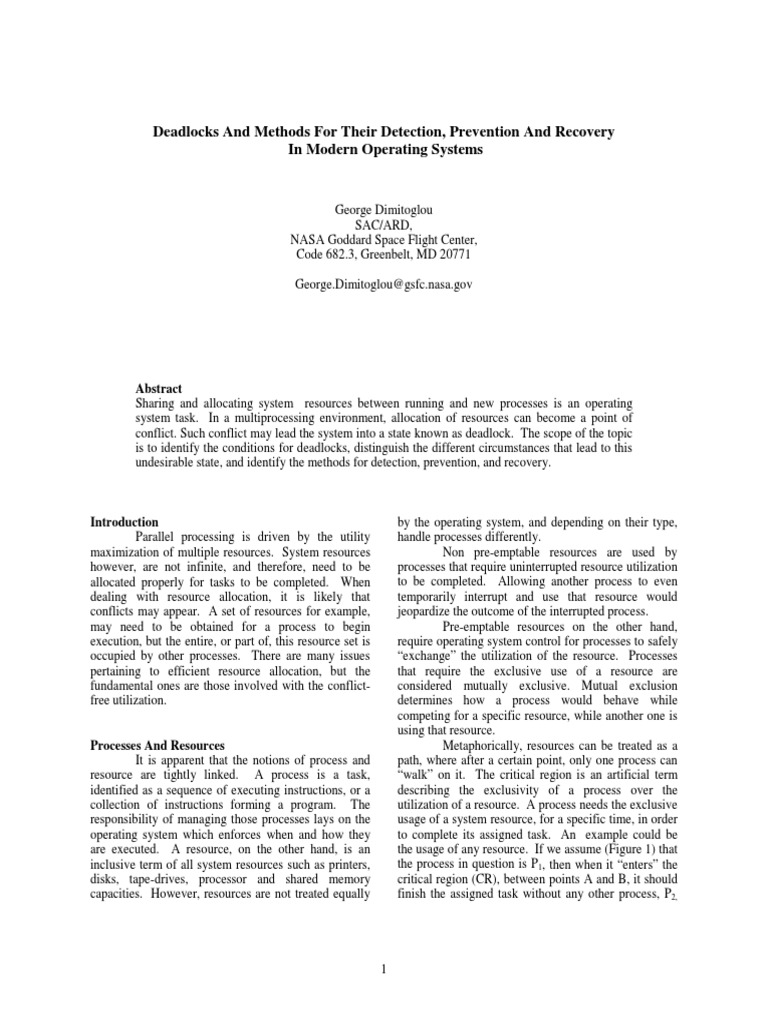Deadlocks Dimitoglou | PDF | Process (Computing) | Scheduling (Computing) Deadlocks Dimitoglou | PDF | Process (Computing) | Scheduling (Computing)