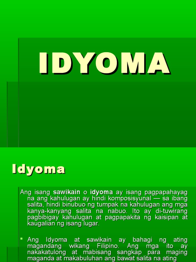 Tagalog Idyoma PDF | PDF