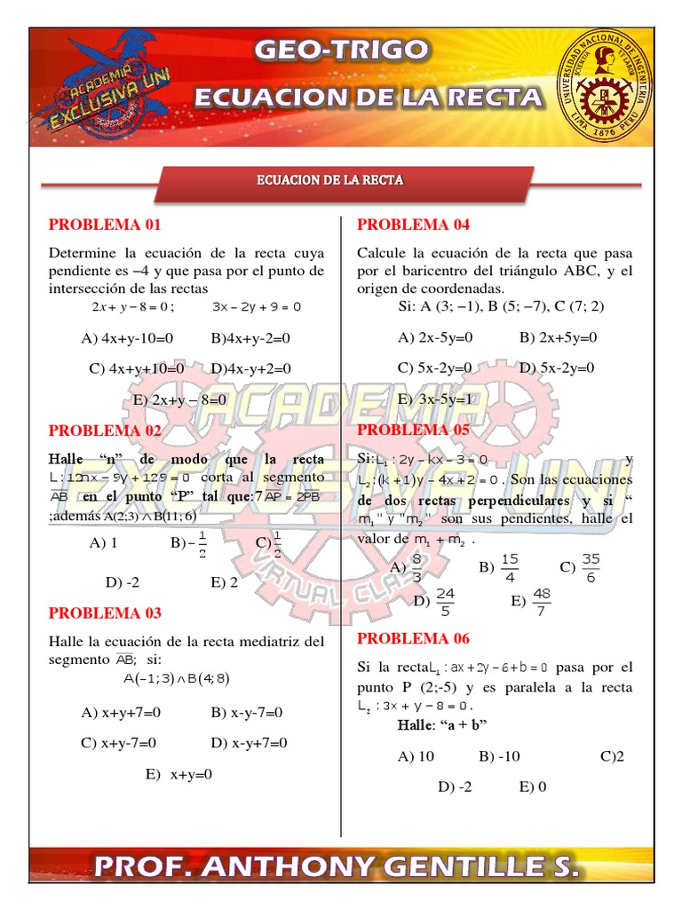 Ecuacion de La Recta GEO-TRIGO | PDF | Triángulo | Línea (geometría)