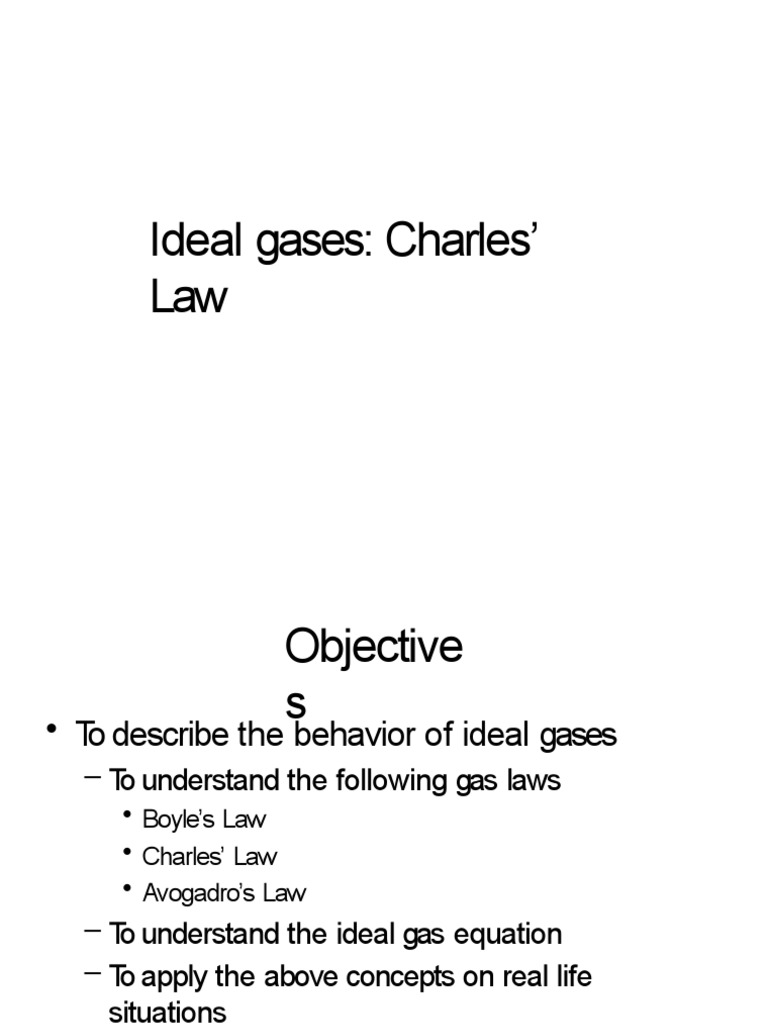 Ideal Gases: Charles' Law | PDF | Gases | Physical Quantities
