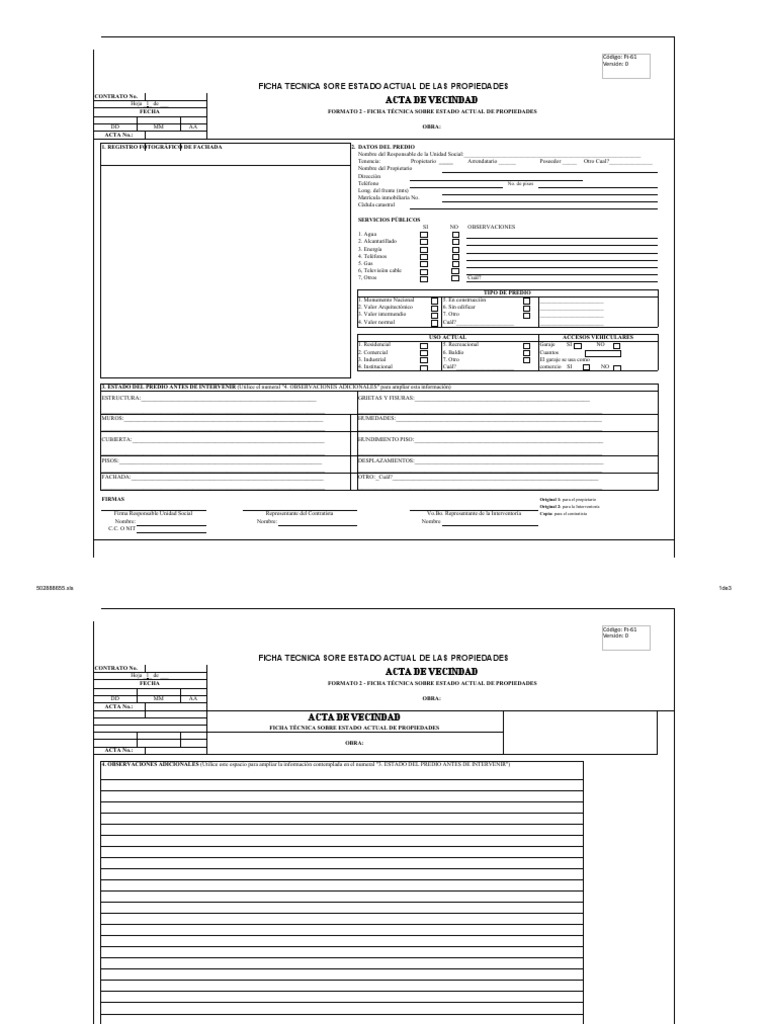 Formato Acta de Vecindad | PDF