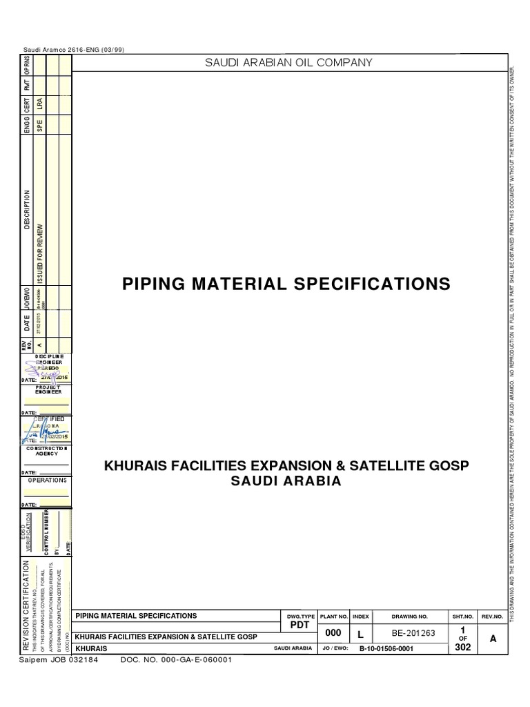Piping Class Example | PDF | Pipeline Transport | Specification ...