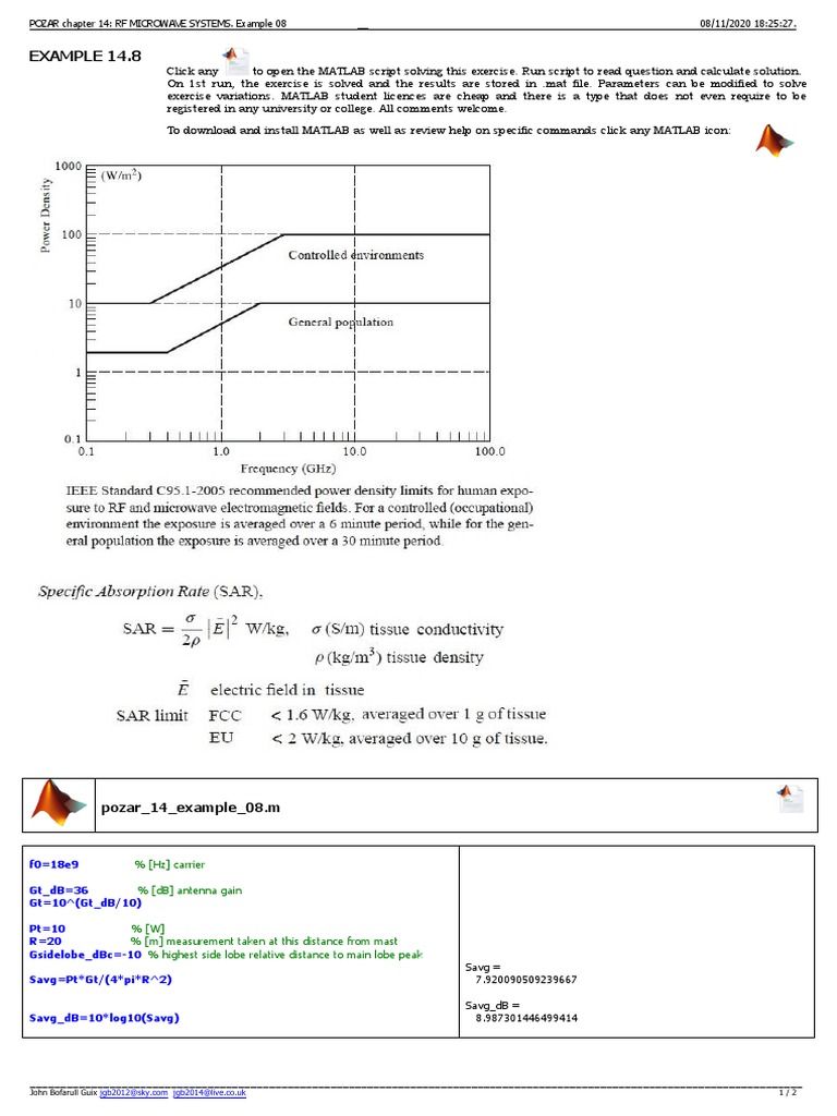 Solution To Microwave Engineering Pozar Chapter 14 Example 8 With ...