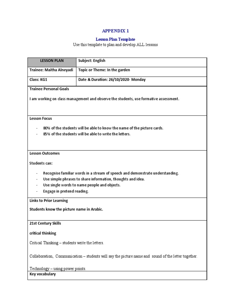 Lesson Plan Letter N | PDF | Lesson Plan | Teaching