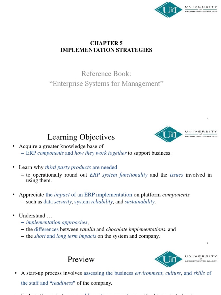 Reference Book: "Enterprise Systems For Management": Implementation Strategies | PDF ...