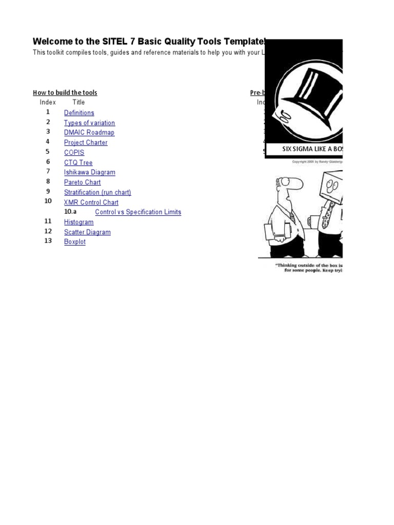 SITEL 7 Basic Quality Tools Template | PDF | Business