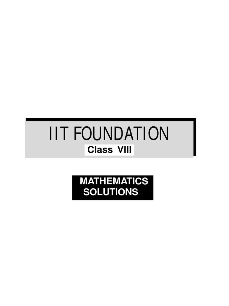 Iit Foundation: Class VIII | PDF | Career & Growth | Computers