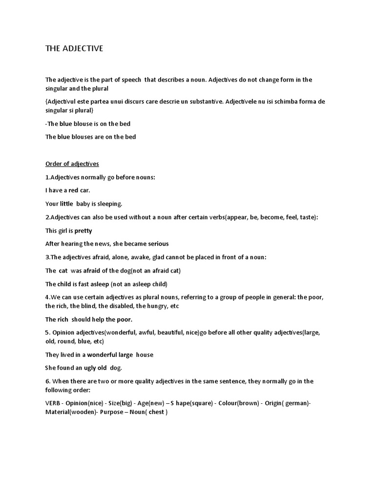 The Adjective: The Rich Should Help The Poor | PDF | Adjective ...