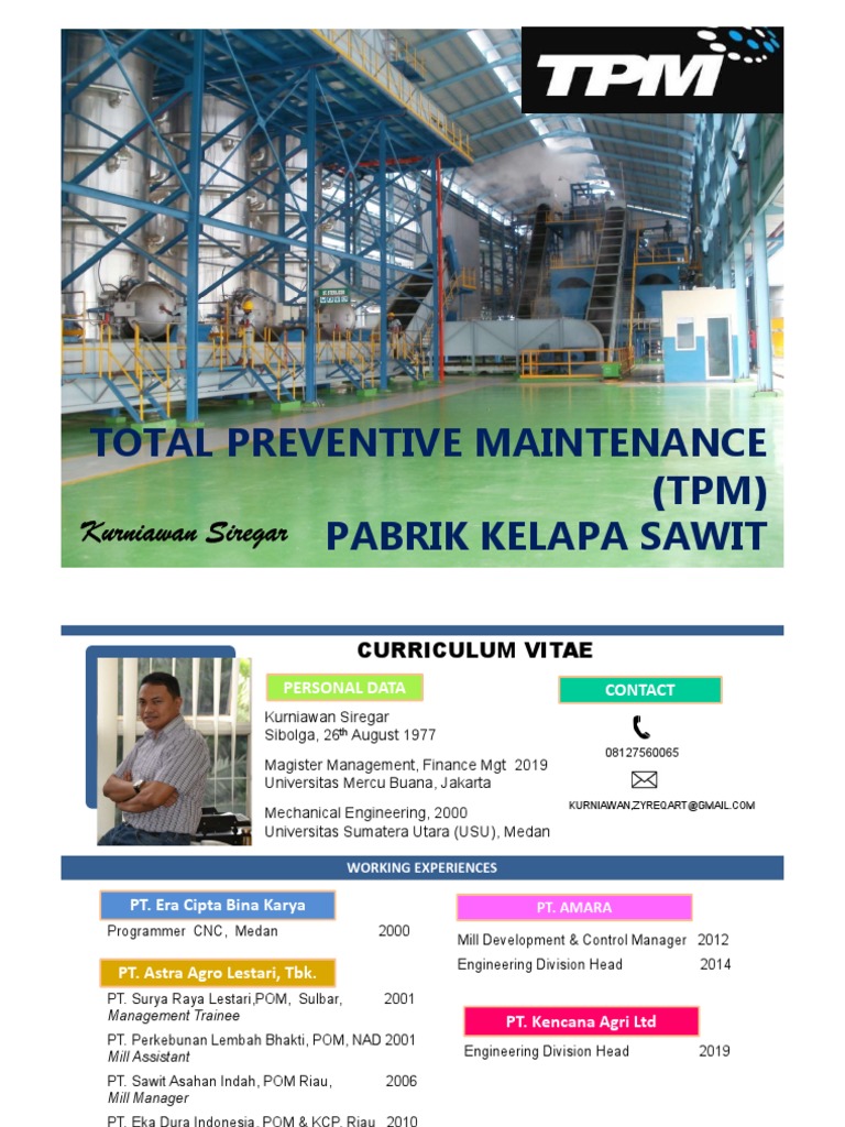 TOTAL PREVENTIVE MAINTENANCE (TPM) - Webinar | PDF