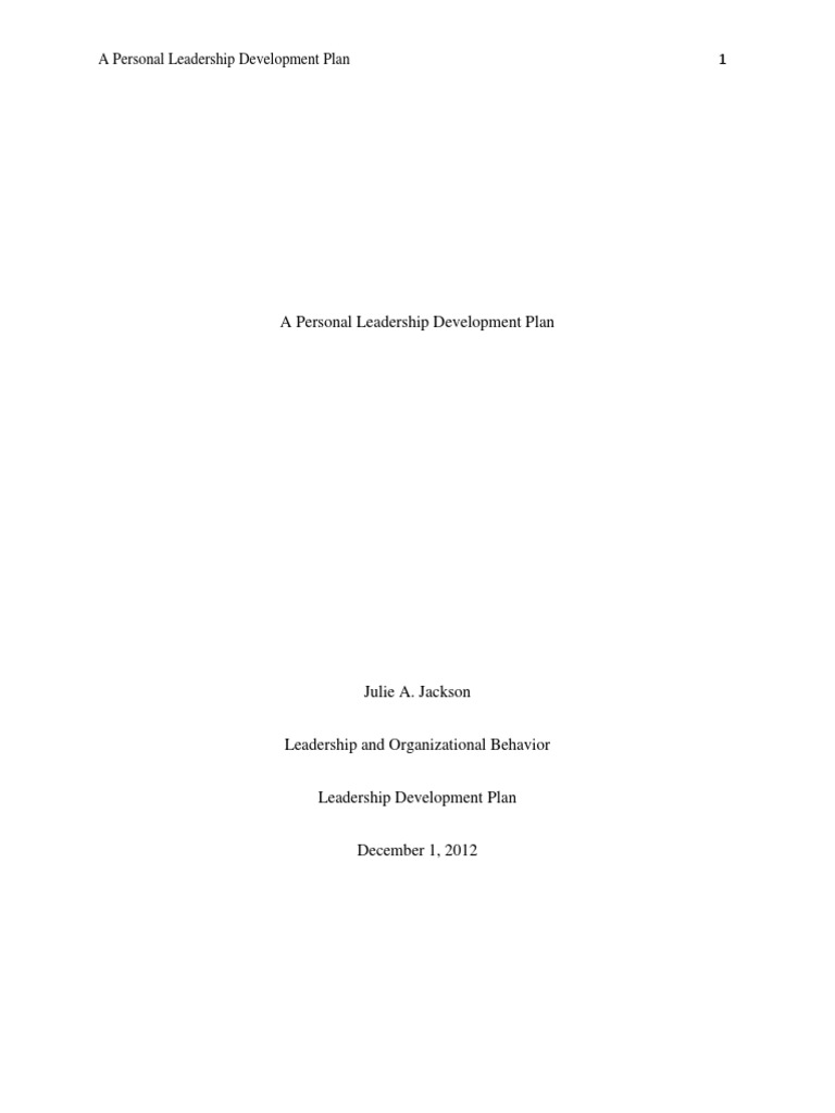 Leadership Development Plan PDF | PDF | Integrity | Leadership