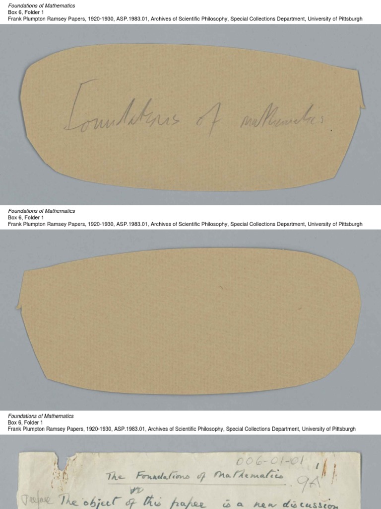 Ramsey - Foundations of Mathematics PDF | PDF | Metaphilosophy ...