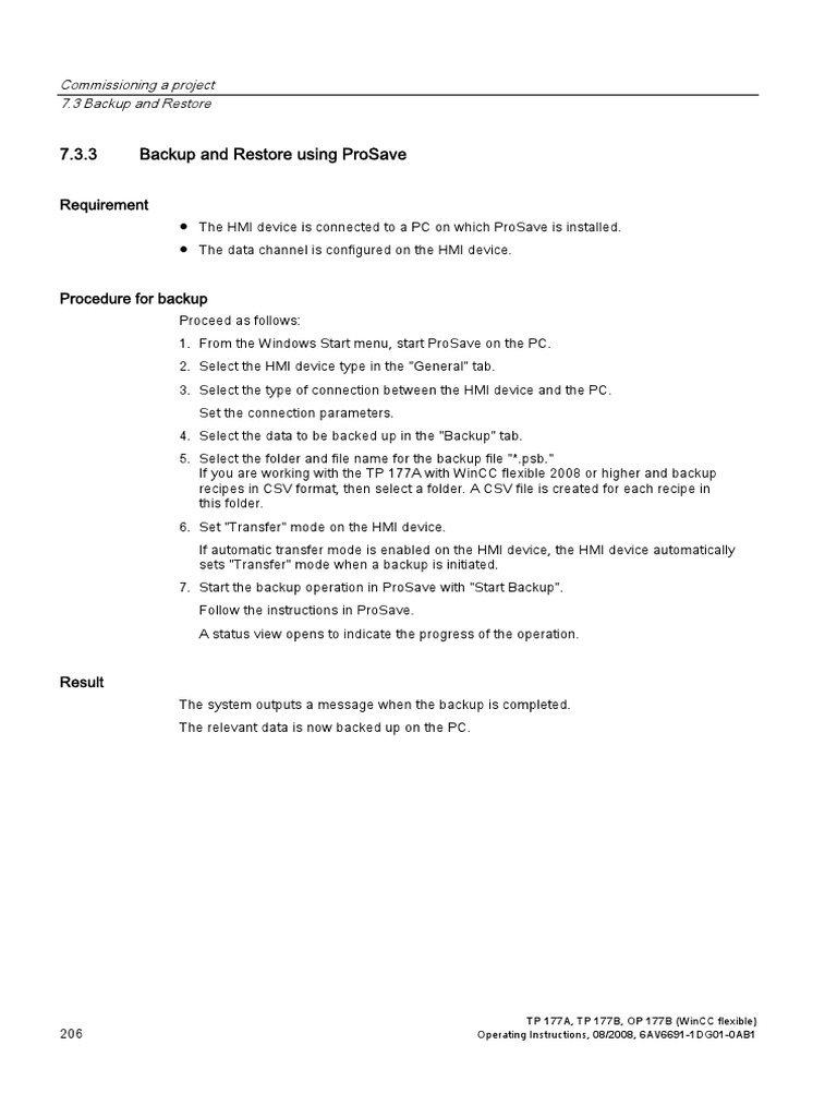 Hmi - TP177 Instructions - Eng PDF | PDF | Backup | Booting