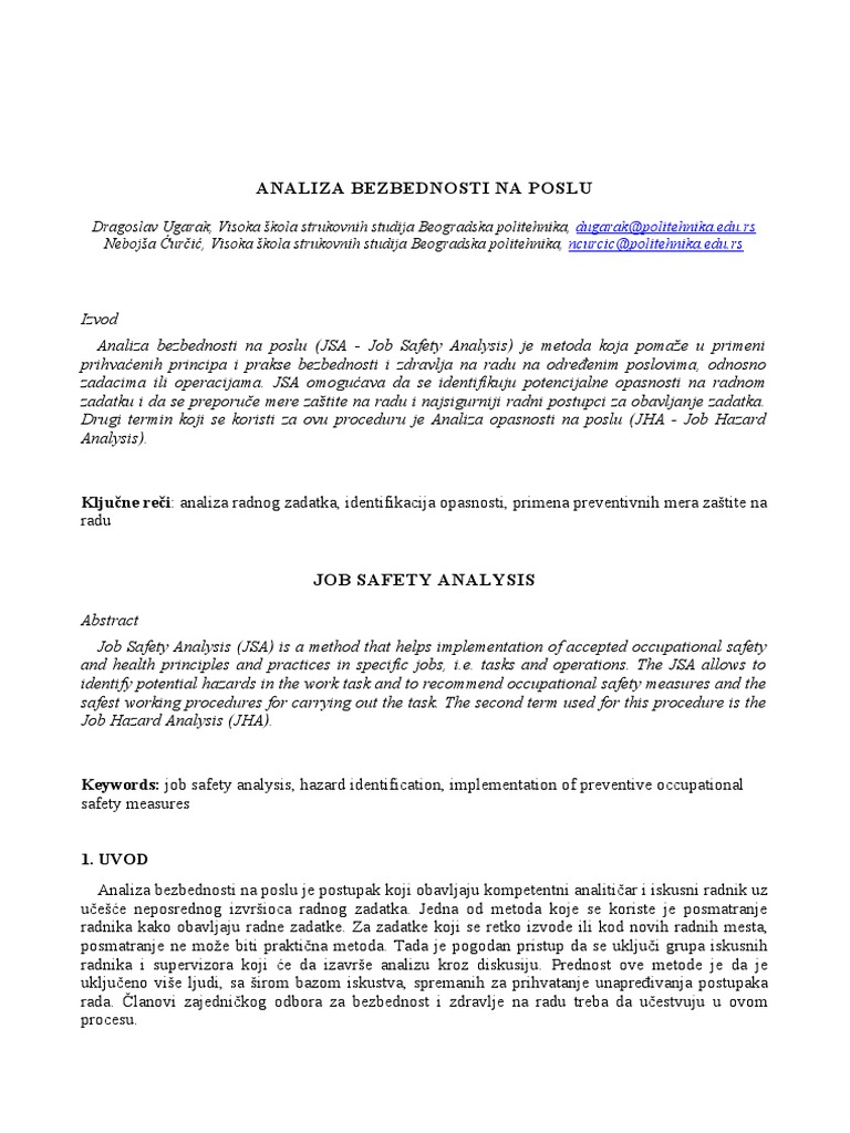 Rad Politehnika-2017 JSA | PDF