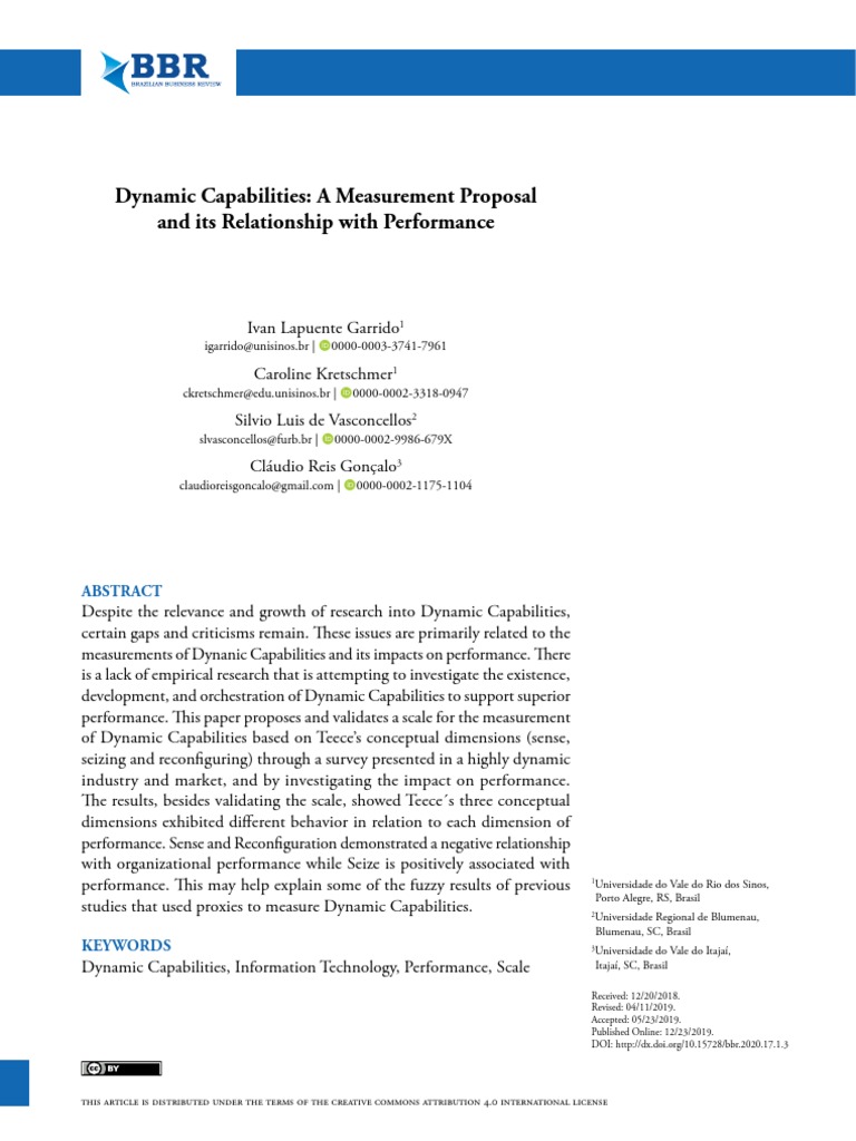Dynamic Capability | PDF | Correlation And Dependence | Structural ...