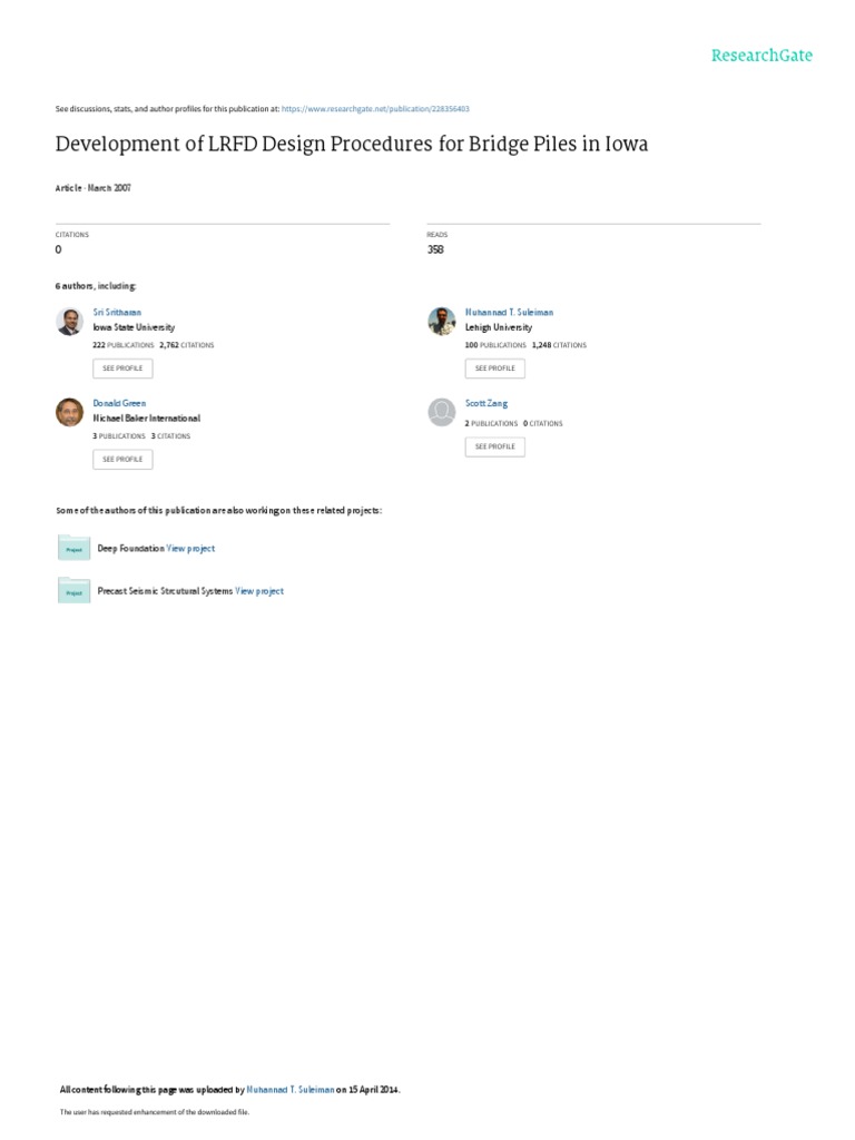 Development of LRFD Design Procedures For Bridge Piles in Iowa | PDF ...