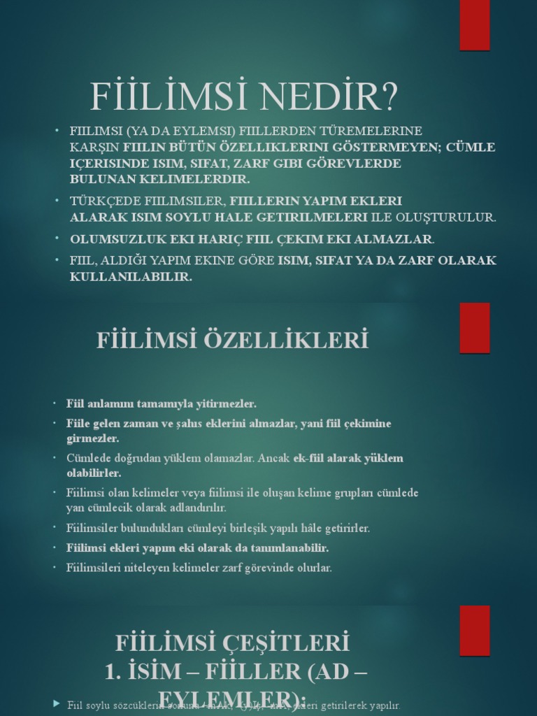 FİİLİMSİLER | PDF