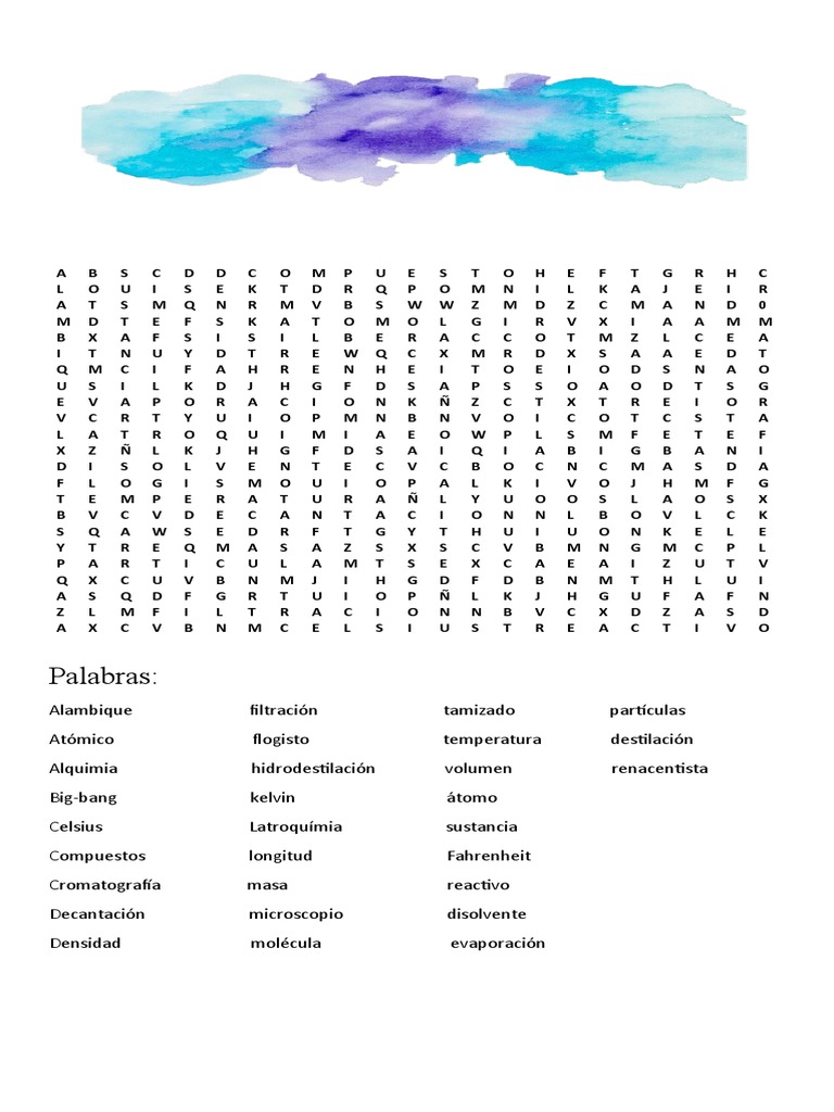 Sopa de Letras Quimica | PDF | Física | Química