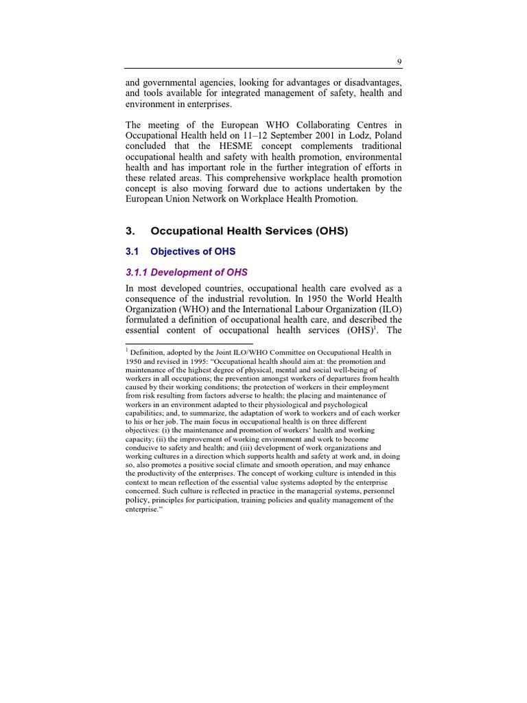Occupational Health Objectives | PDF | Occupational Safety And Health ...