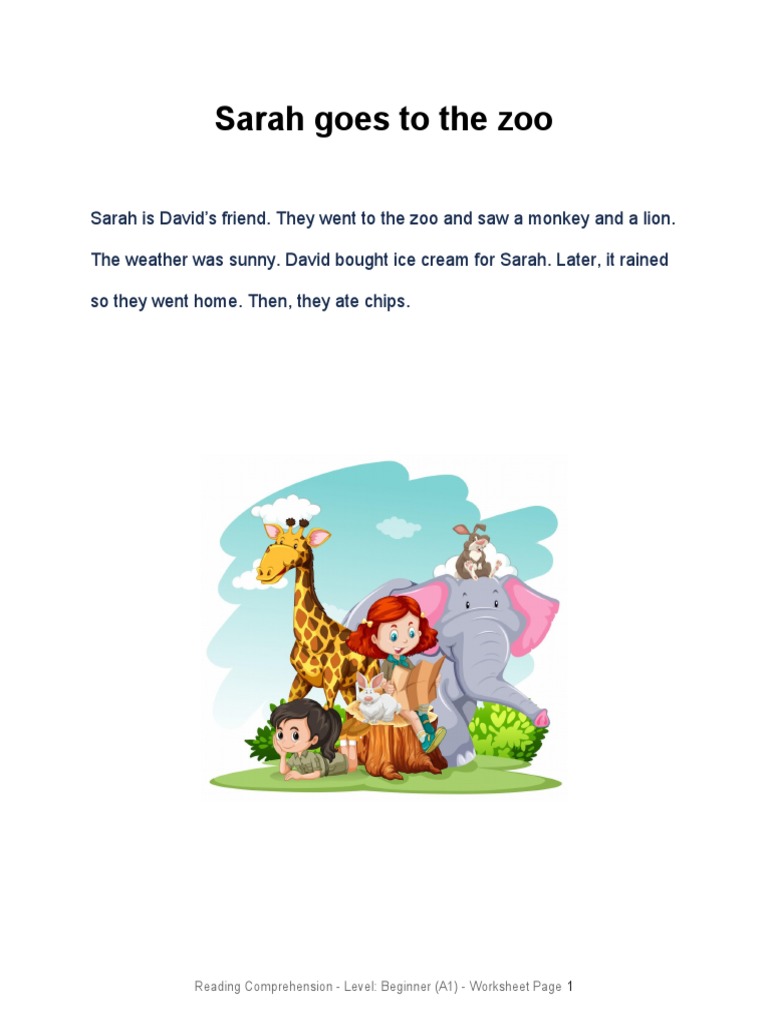 Reading Comprehension Exercise Level A1 2 | PDF