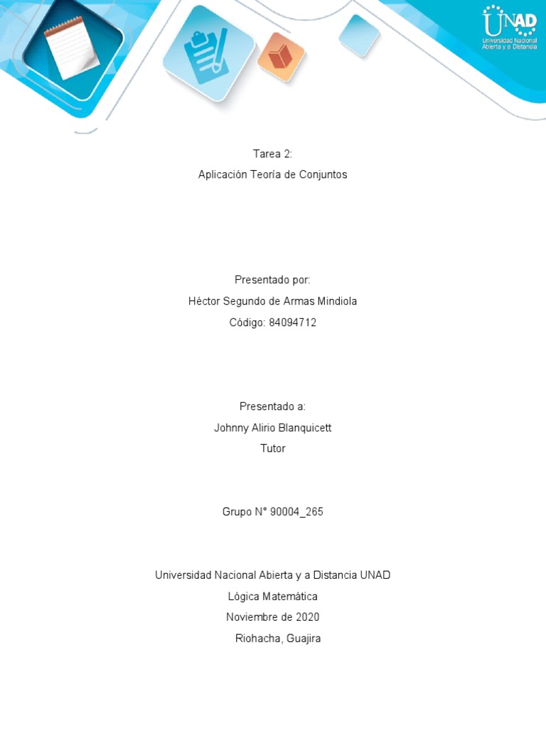 265 - Tarea2 - Hector Segundo de Armas | PDF | Conjunto (Matemáticas ...
