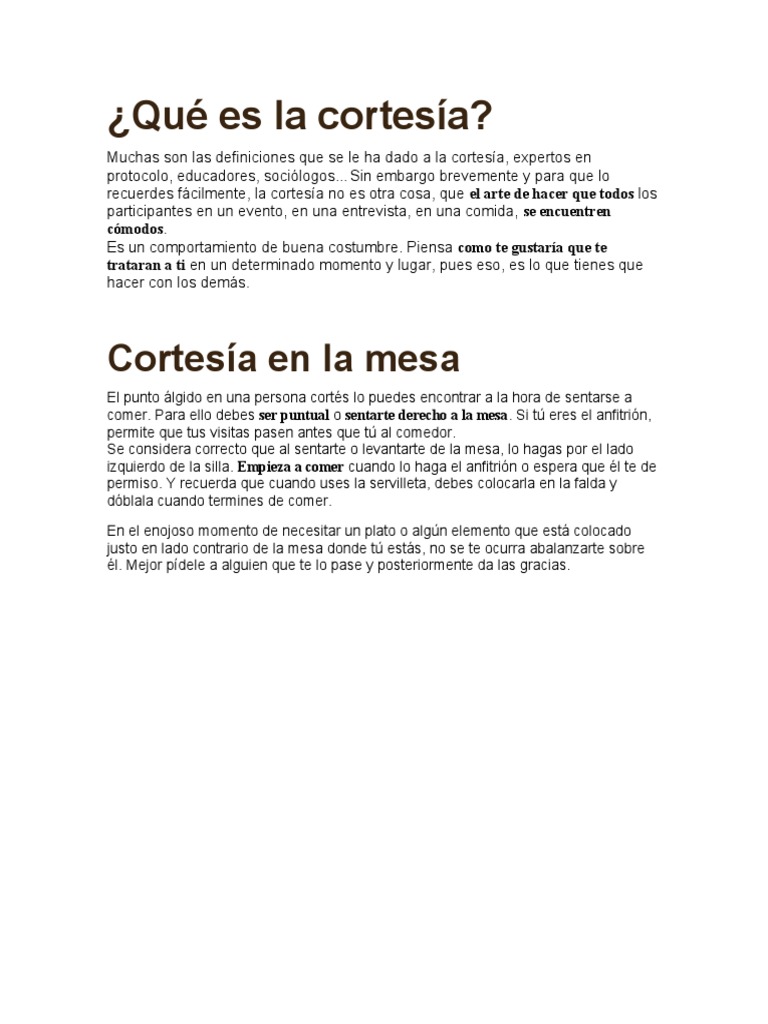 Definición y reglas de cortesía | PDF