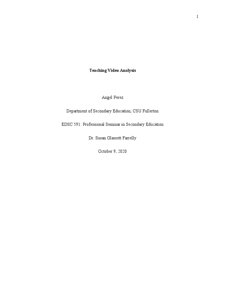 Video Reflection | PDF | Teachers | Learning