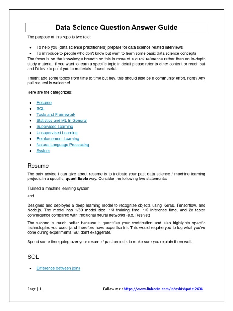 Data Science Interview Guide | PDF | Principal Component Analysis ...