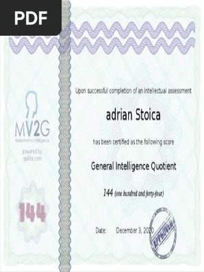 Iq Certificate Template
