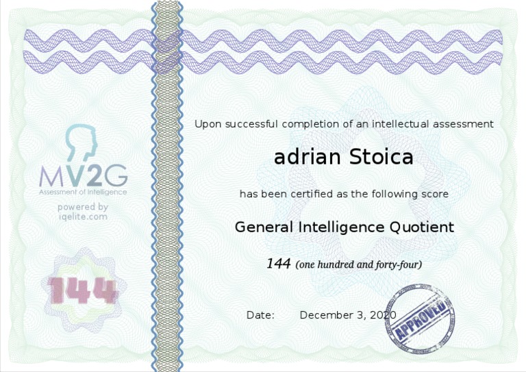 IQ Certificate | PDF | Computers