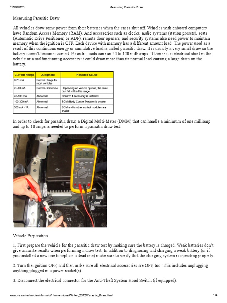 Measuring Parasitic Draw PDF | PDF | Electrical Components ...