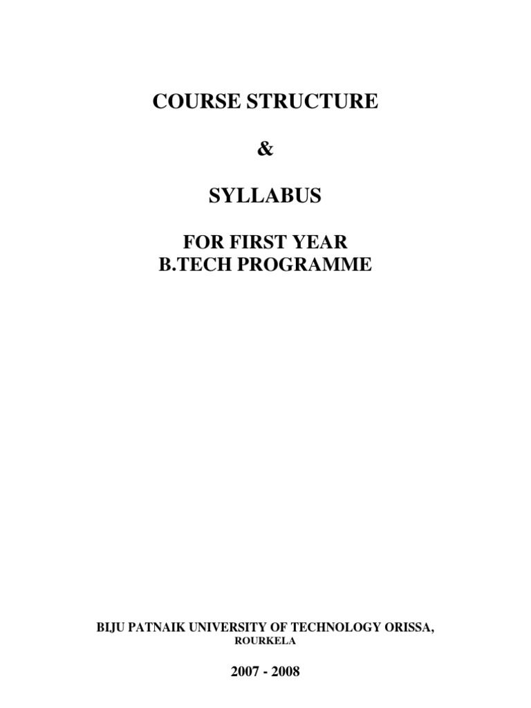 Btech 1st Year (Final Syllabus, BPUT) | PDF