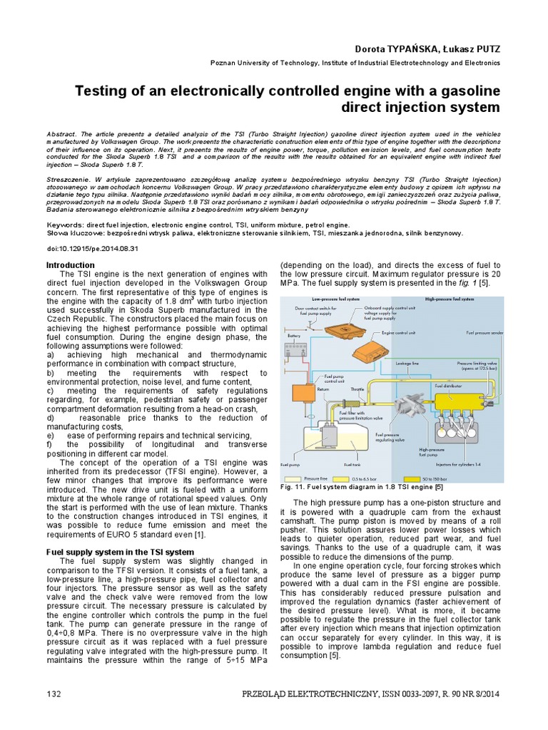 Testing of An Electronically Controlled Engine With A Gasoline Direct ...